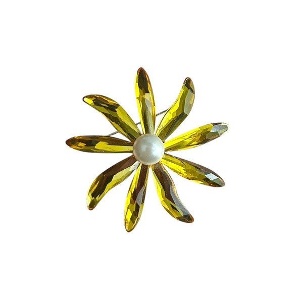 Swarovski | Jewelry | Swarovski Crystal Daisy Flower Brooch Pin | Poshmark